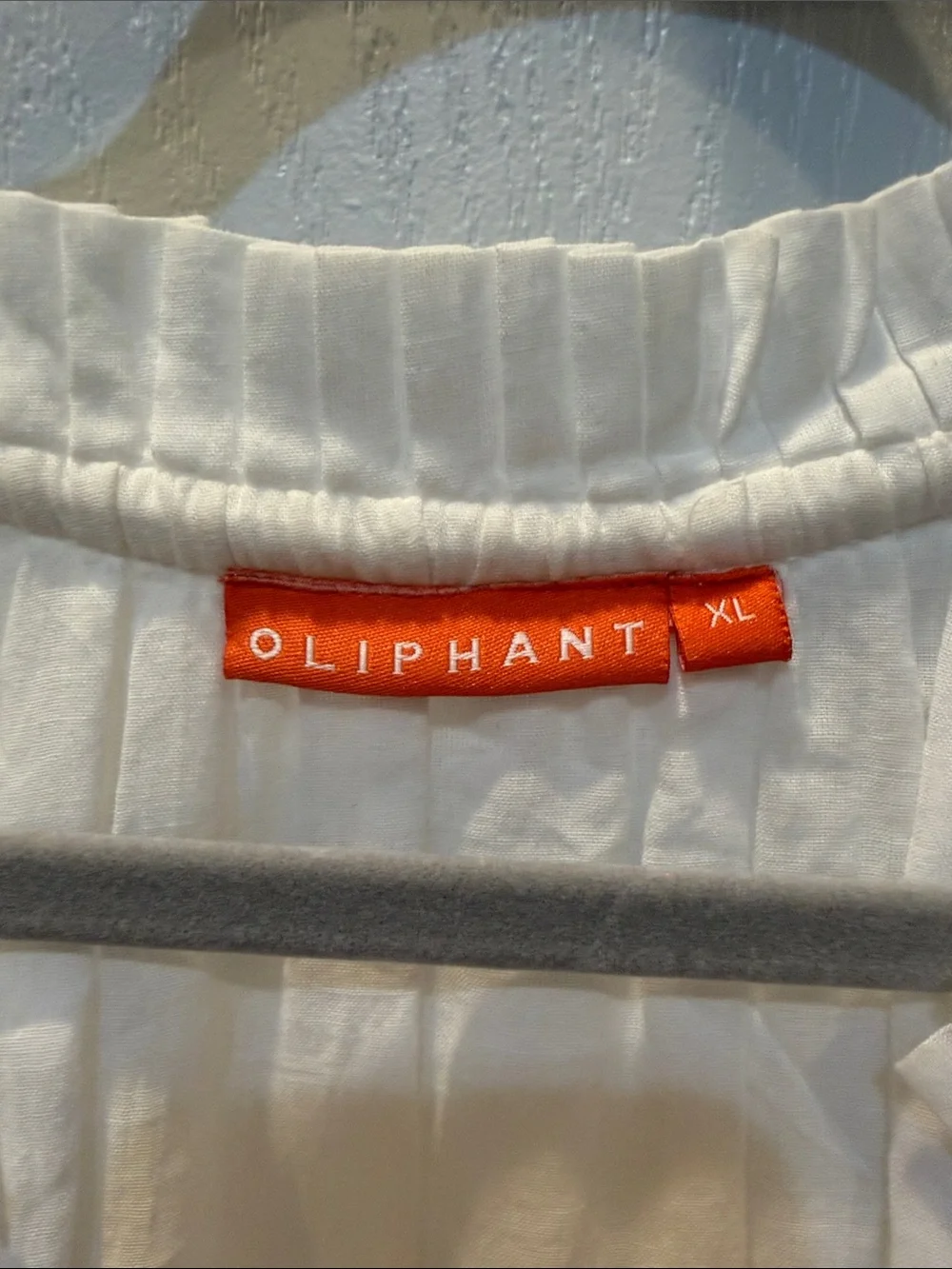 Oliphant | Dresses | Oliphant White Top With Orange Logo Tag | Poshmark